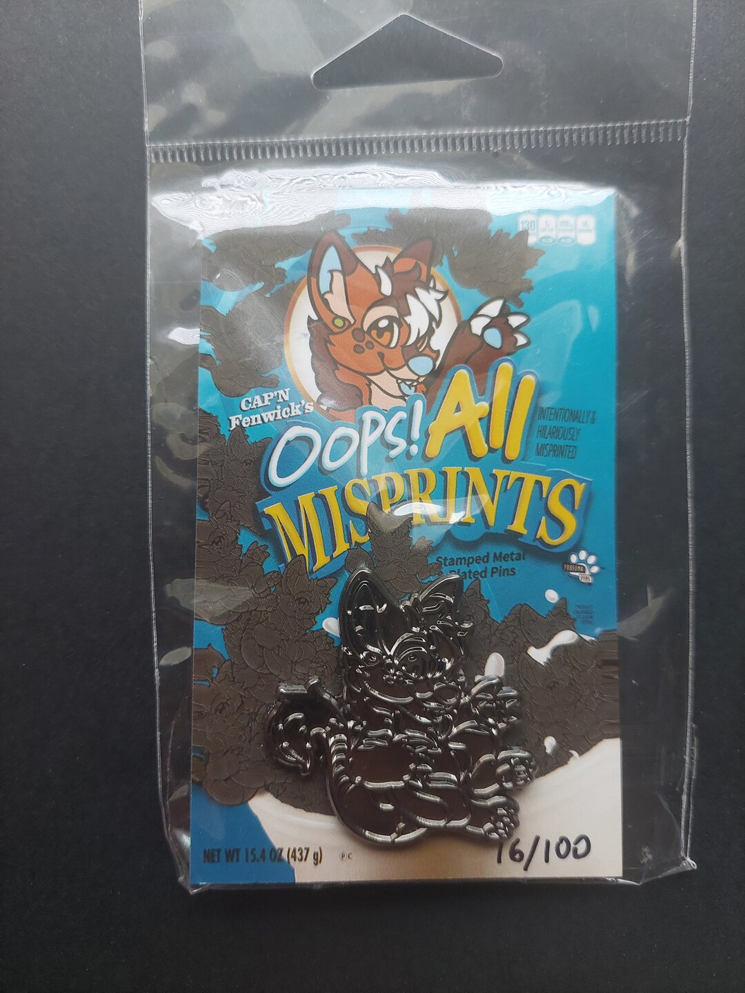 Retired 1.5″ Stamped Metal Fursona Pin – Oops All Misprints • Limited Furry Fandom Badge ...