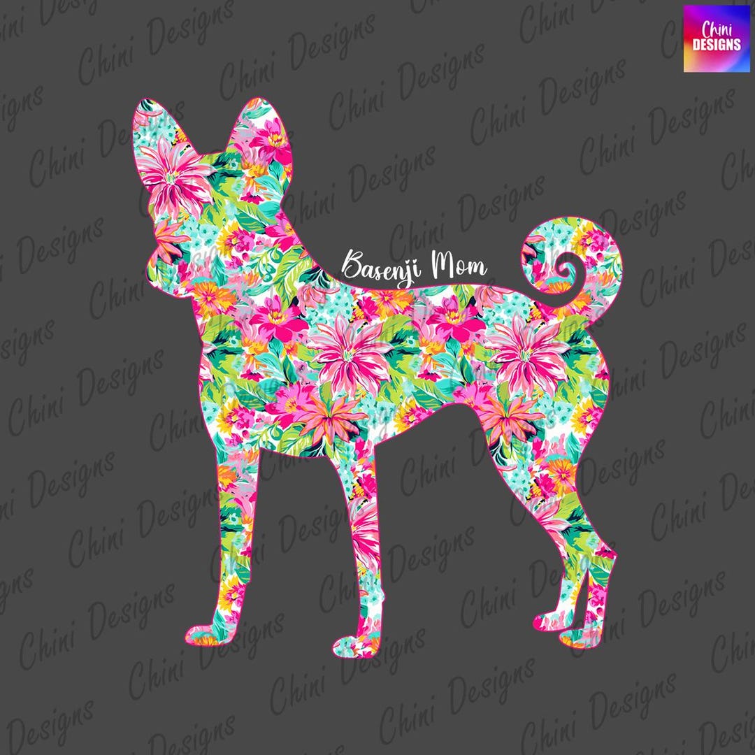 Floral Basenji Mom PNG, Summer Basenji Mom Design, Basenji Dog Mom ...