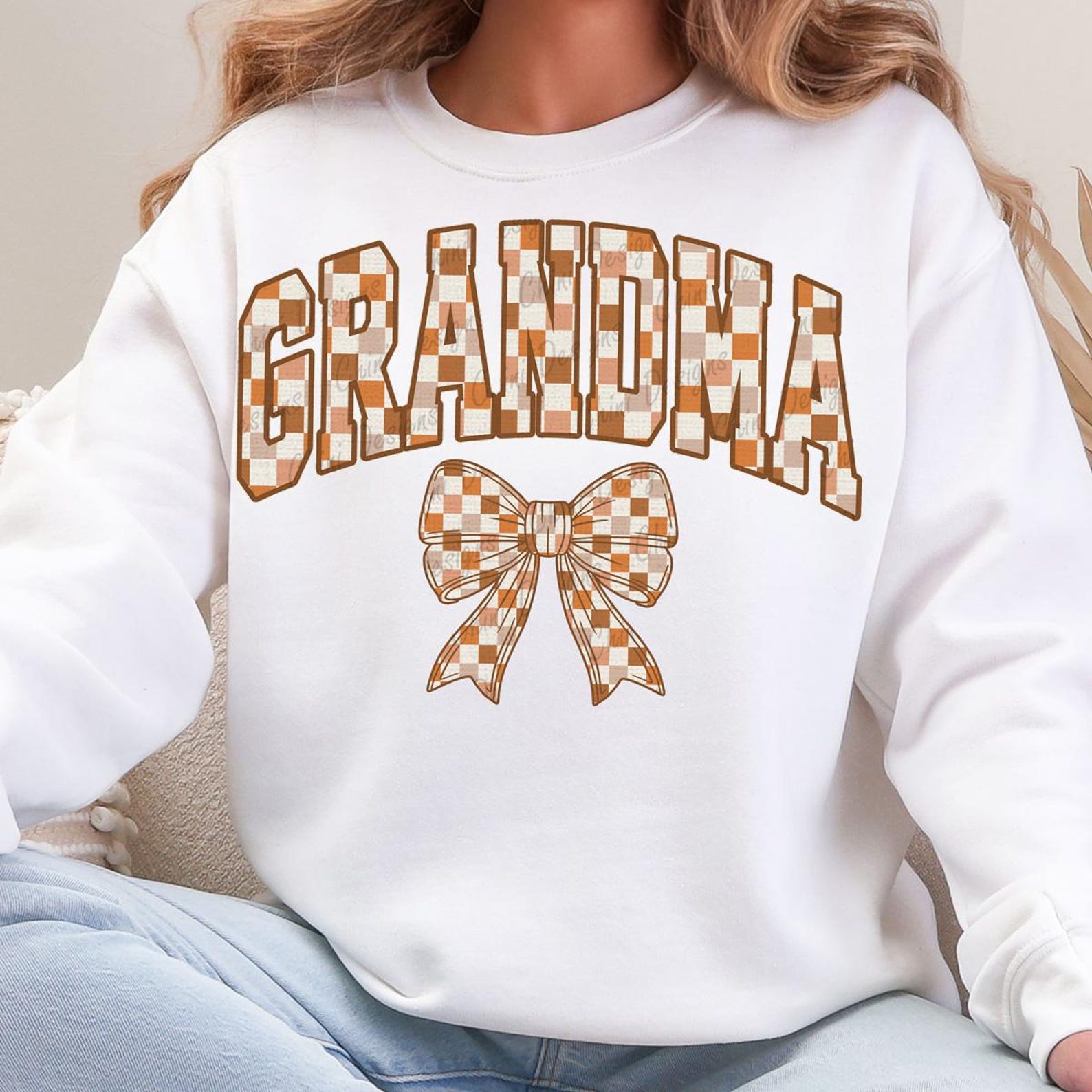 Retro Fall Grandma PNG, Autumn Checkered Grandma Design, Retro Autumn ...