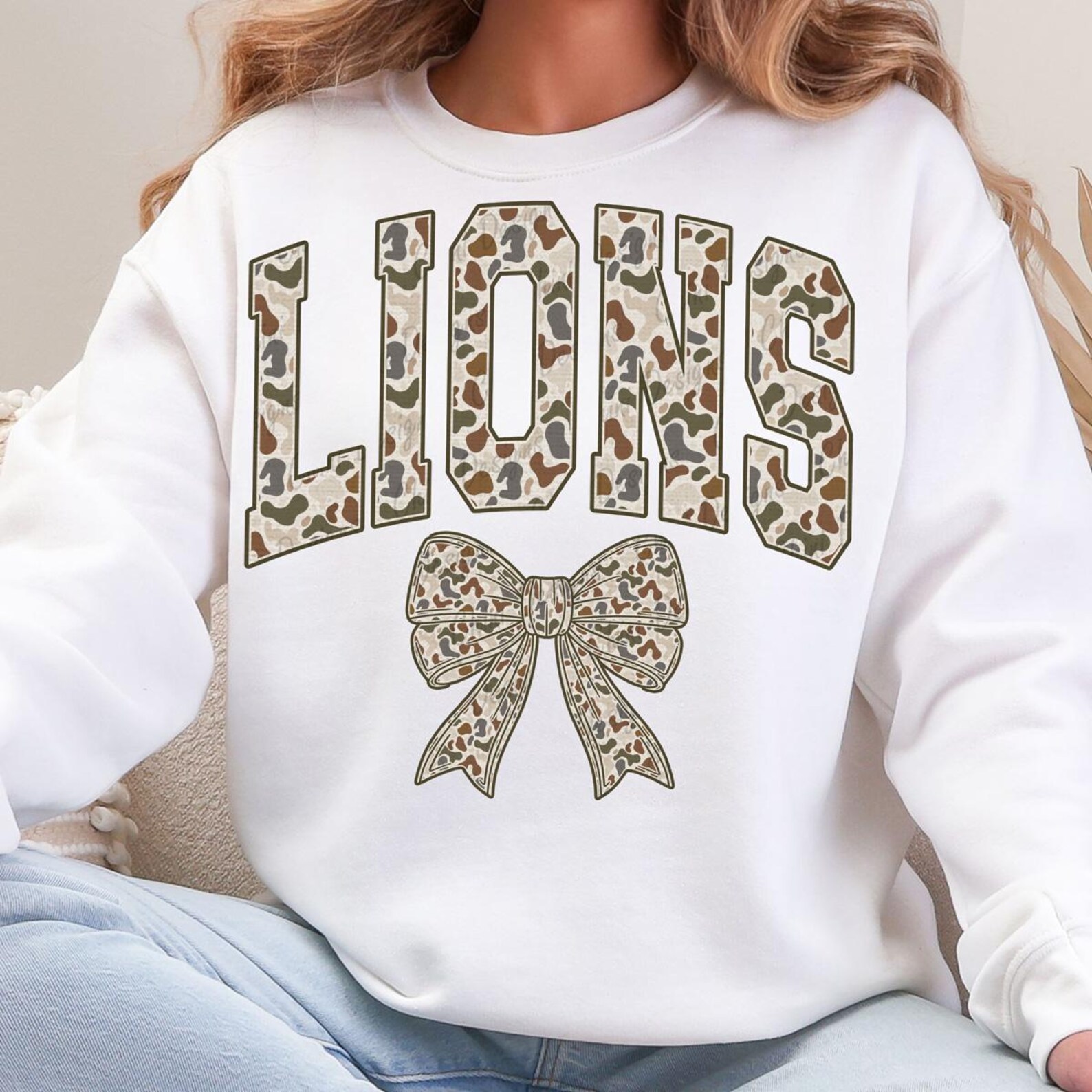 Camo Lions PNG, School Team Mascot Lions Design, Retro Camouflage Lions ...
