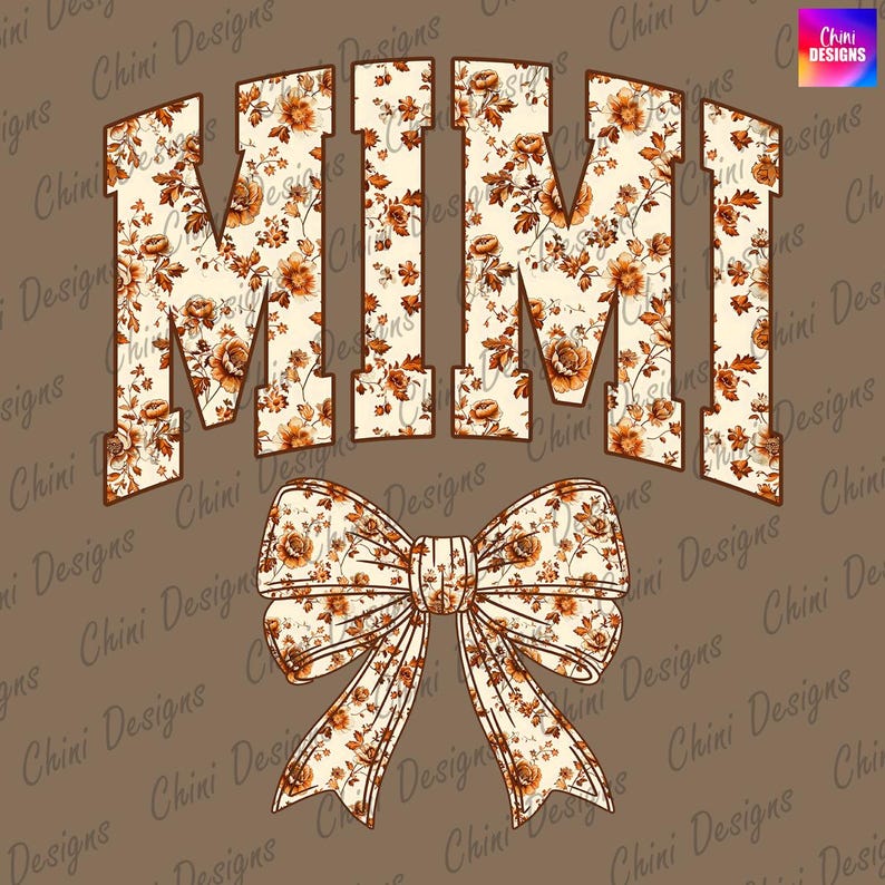 Floral Mimi PNG, Fall Chinoiserie Mimi Design, Autumn Mimi, Coquette ...
