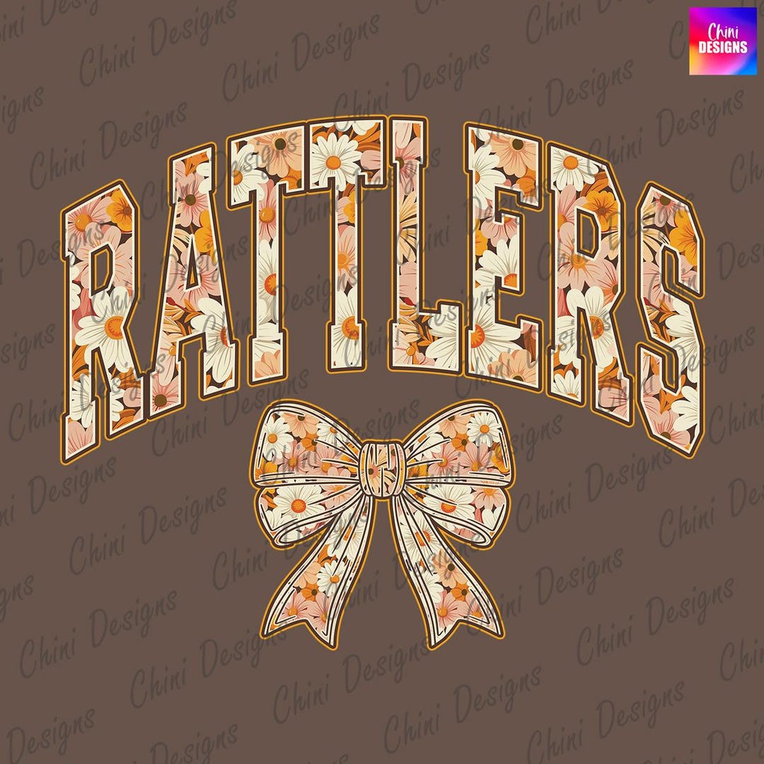 Floral Rattlers PNG, Boho Sports Team Mascot, Retro Rattlers Game Day ...