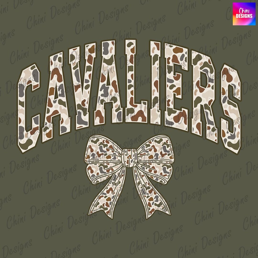 Camo Cavaliers PNG, School Team Mascot Cavaliers Design, Retro ...