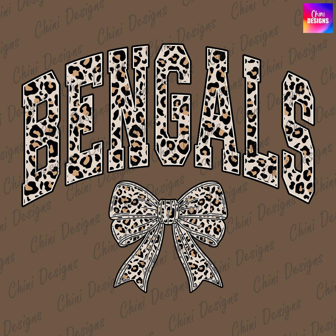 Leopard Bengals PNG, School Team Mascot Bengals Design, Cheetah Print ...