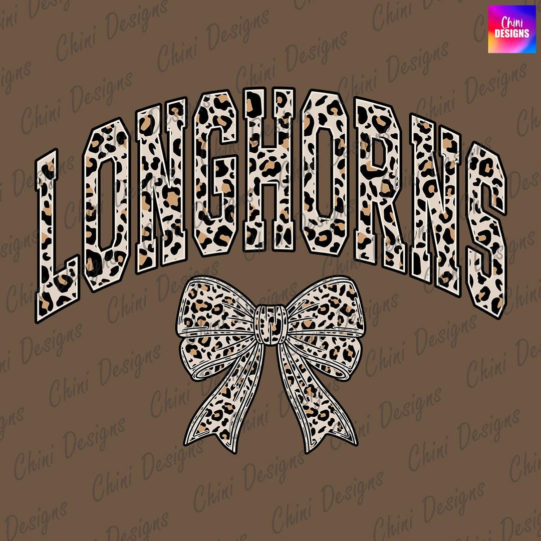 Leopard Longhorns PNG, School Team Mascot Longhorns Design, Cheetah ...