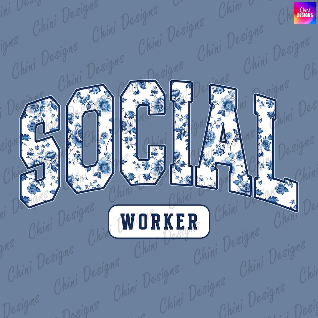 Floral Social Worker PNG, Chinoiserie Social Work PNG, Blue Social Work ...