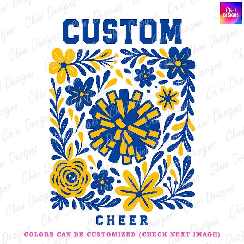 Custom Mascot Png, Floral Team Spirit, Pompom Team Cheer, Personalized ...