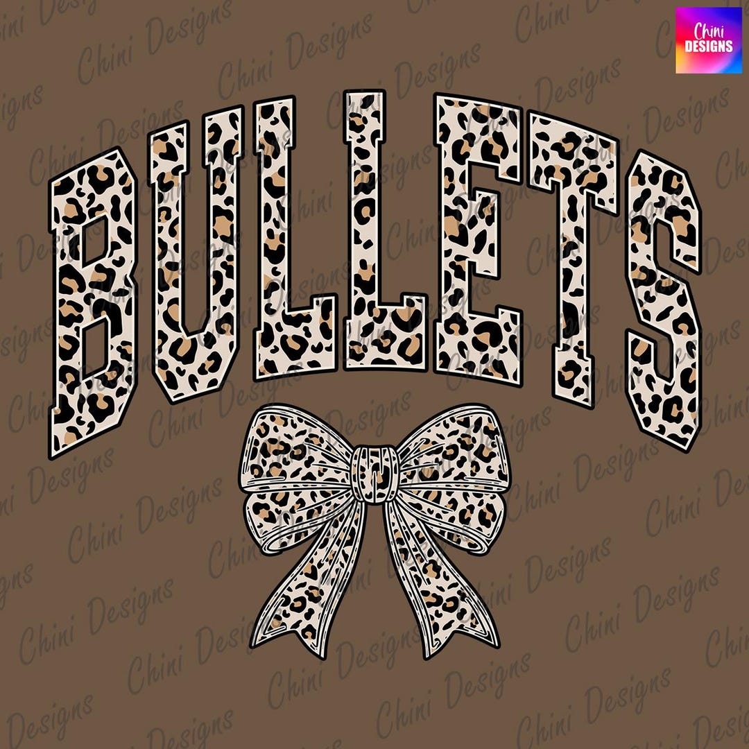 Leopard Bullets PNG, School Team Mascot Bullets Design, Cheetah Print ...