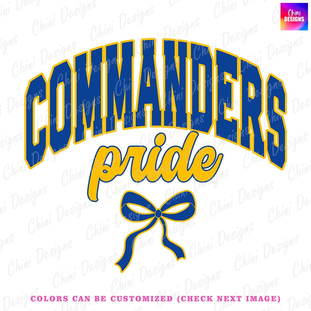 Commanders PNG, Varsity Sports Team Mascot, Royal Blue Yellow ...