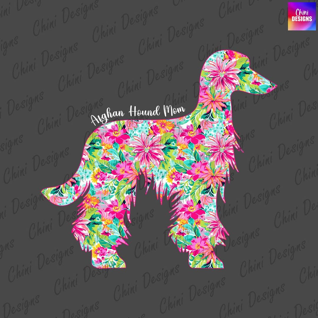 Floral Afghan Mom PNG, Summer Afghan Hound Mom Design, Afghan Dog Mom ...