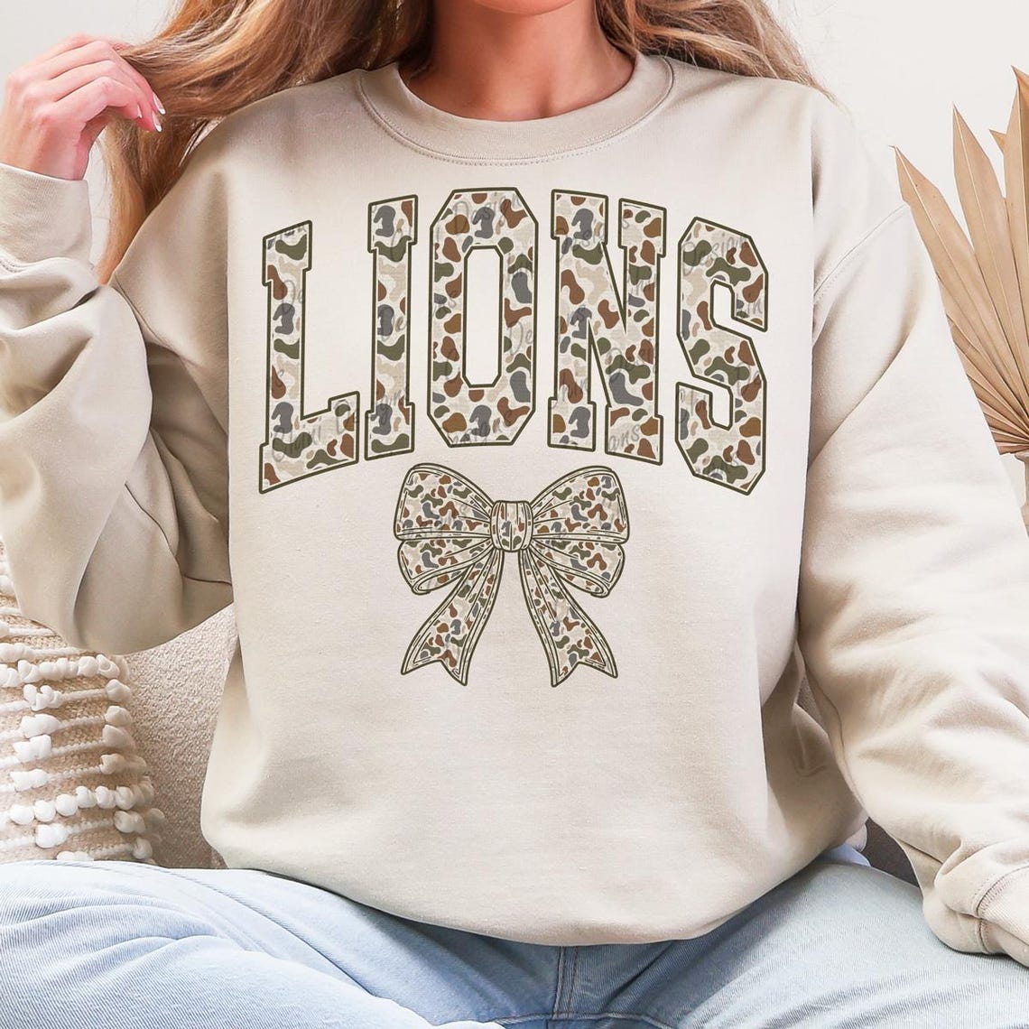 Camo Lions PNG, School Team Mascot Lions Design, Retro Camouflage Lions ...