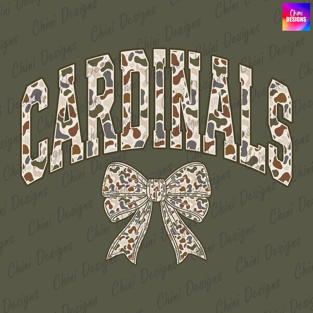 Camo Cardinals PNG, School Team Mascot Cardinals Design, Retro ...