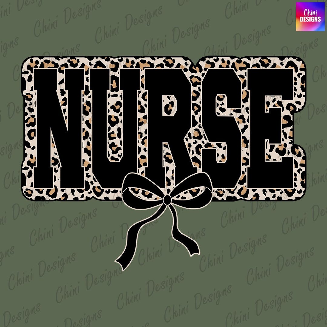Leopard Nurse PNG, Coquette Nurse PNG, Bow Nurse DTF, Retro Nurse ...