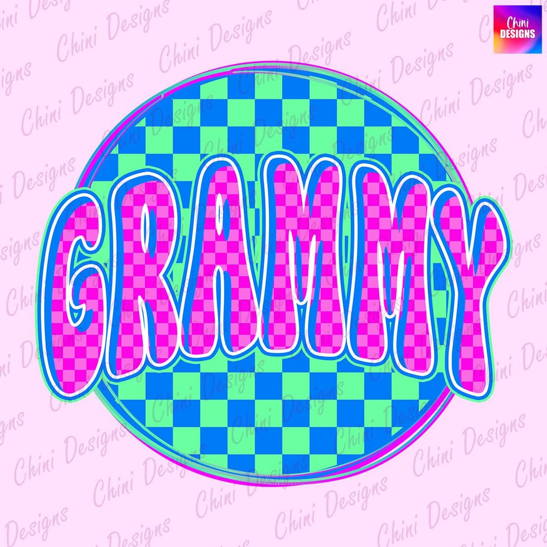 Checkered Grammy PNG, Trendy Retro Grammy Design, Neon Grammy, Pink ...