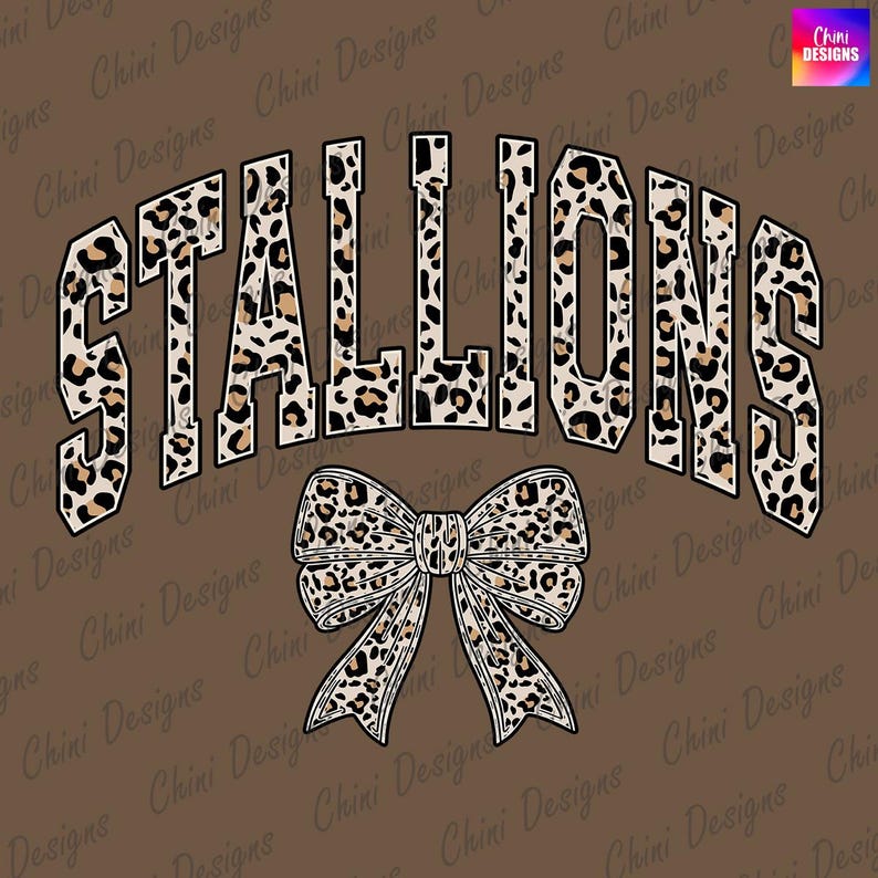 Leopard Stallions PNG, School Team Mascot Stallions Design, Cheetah ...