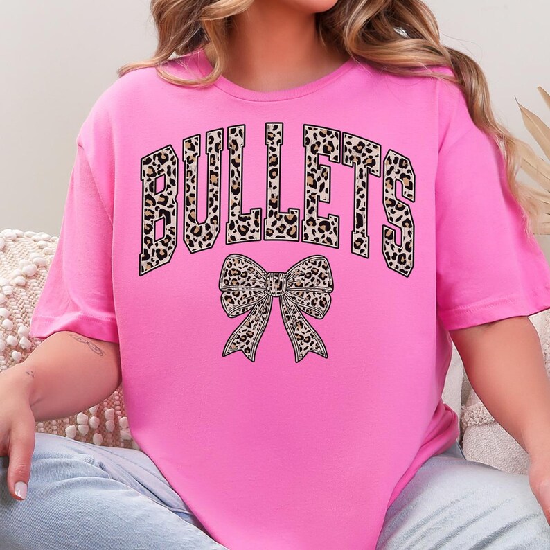 Leopard Bullets PNG, School Team Mascot Bullets Design, Cheetah Print ...