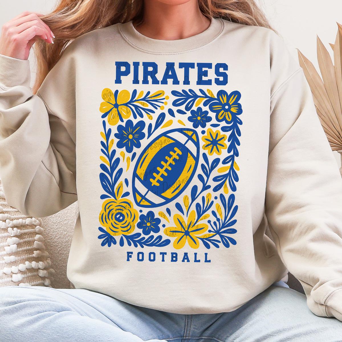Floral Pirates PNG, School Team Mascot Pirates Design, Blue Yellow ...
