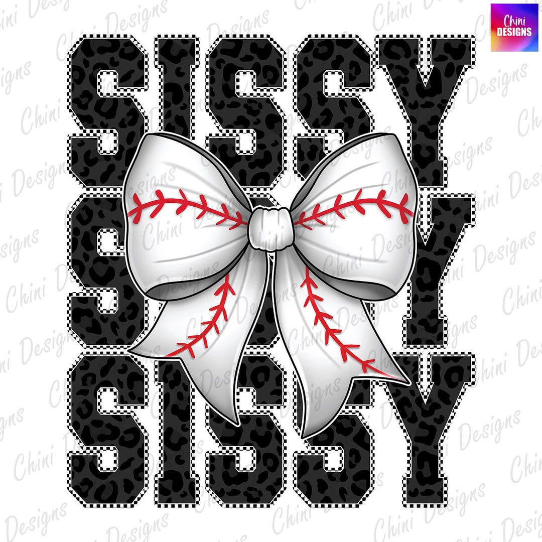 Baseball Sissy PNG, Checkered Sissy, Baseball Coquette Bow, Game Day, Team Spirit Tshirt Design ...