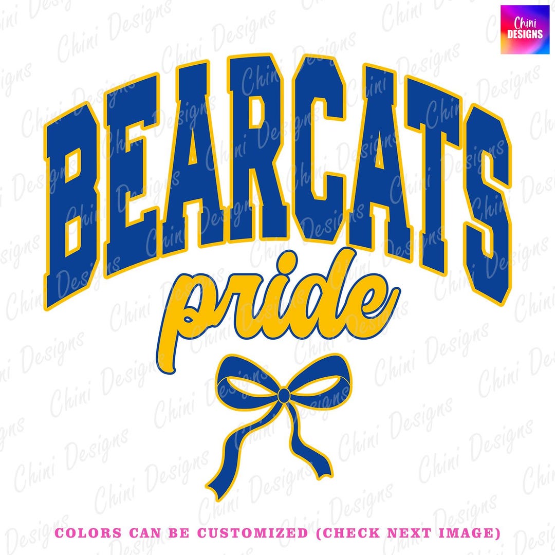 Bearcats PNG, Varsity Sports Team Mascot, Royal Blue Yellow Bearcats ...