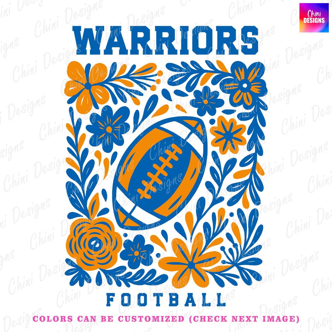 Floral Warriors PNG, Blue Orange Football Team Mascot, Warriors Game ...