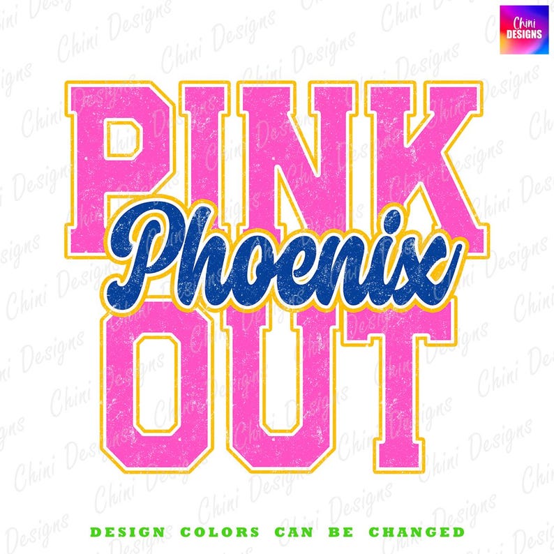 Pink Out Phoenix PNG, School Team Mascot Phoenix Design, Blue Yellow ...