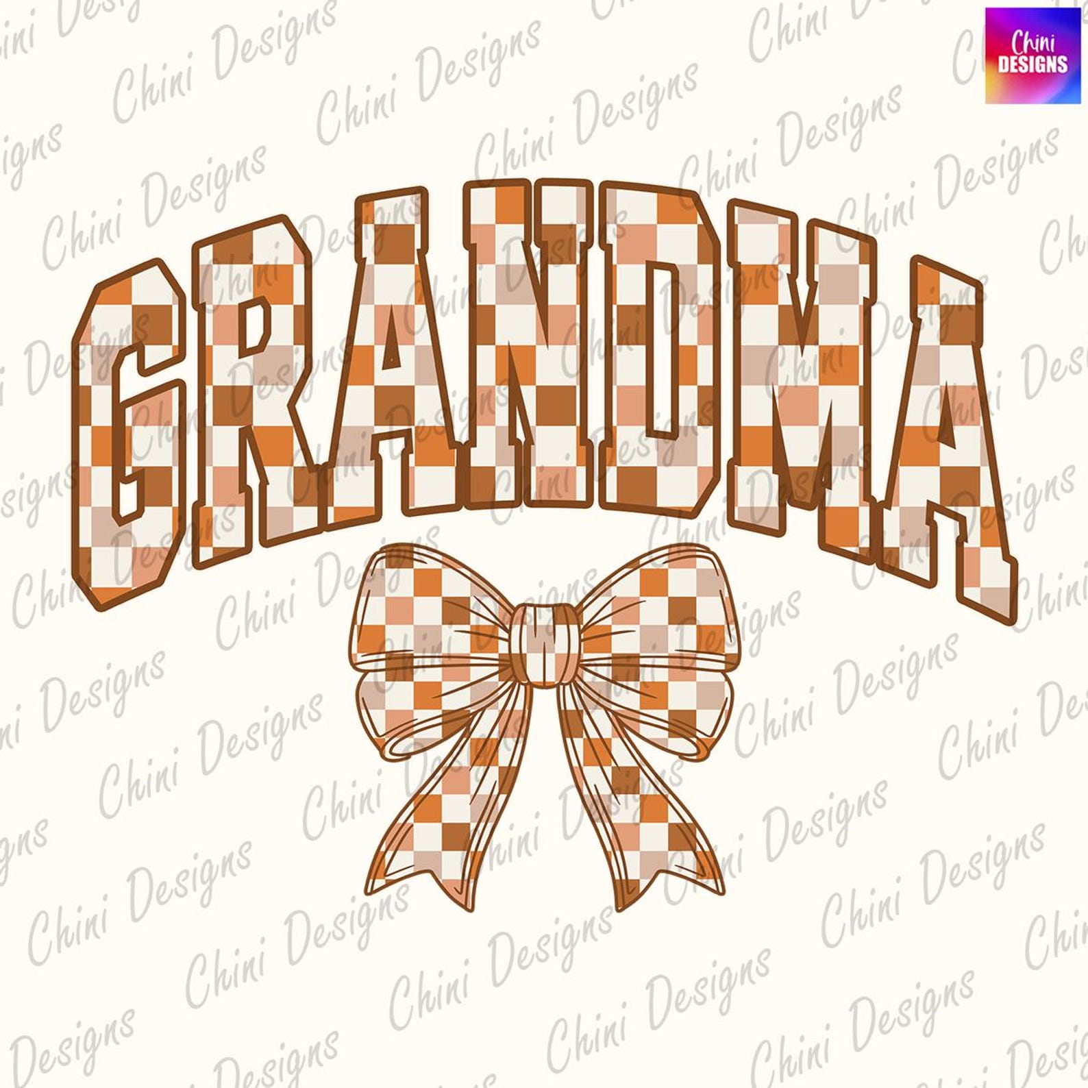 Retro Fall Grandma PNG, Autumn Checkered Grandma Design, Retro Autumn ...