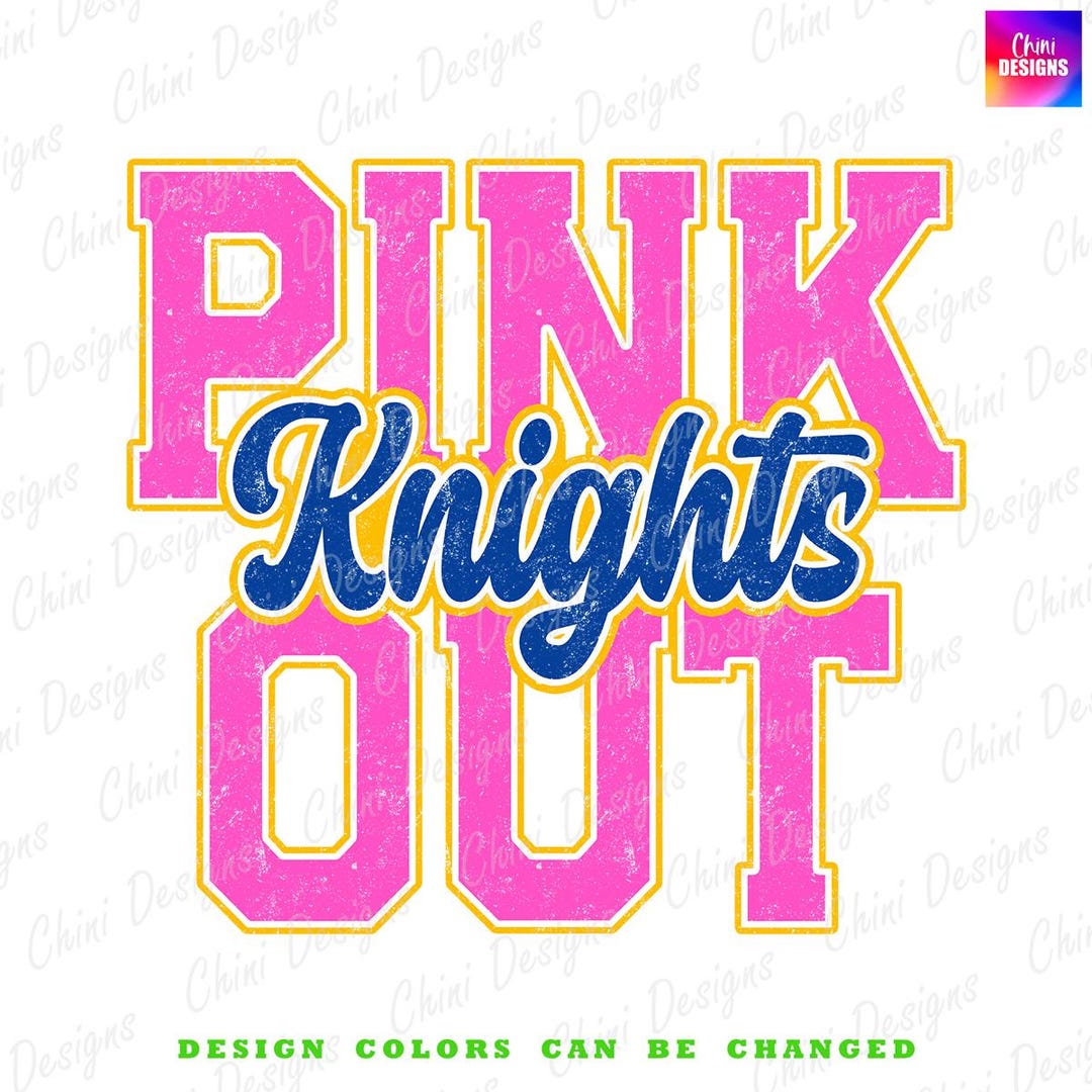 Pink Out Knights PNG, School Team Mascot Knights Design, Blue Yellow ...