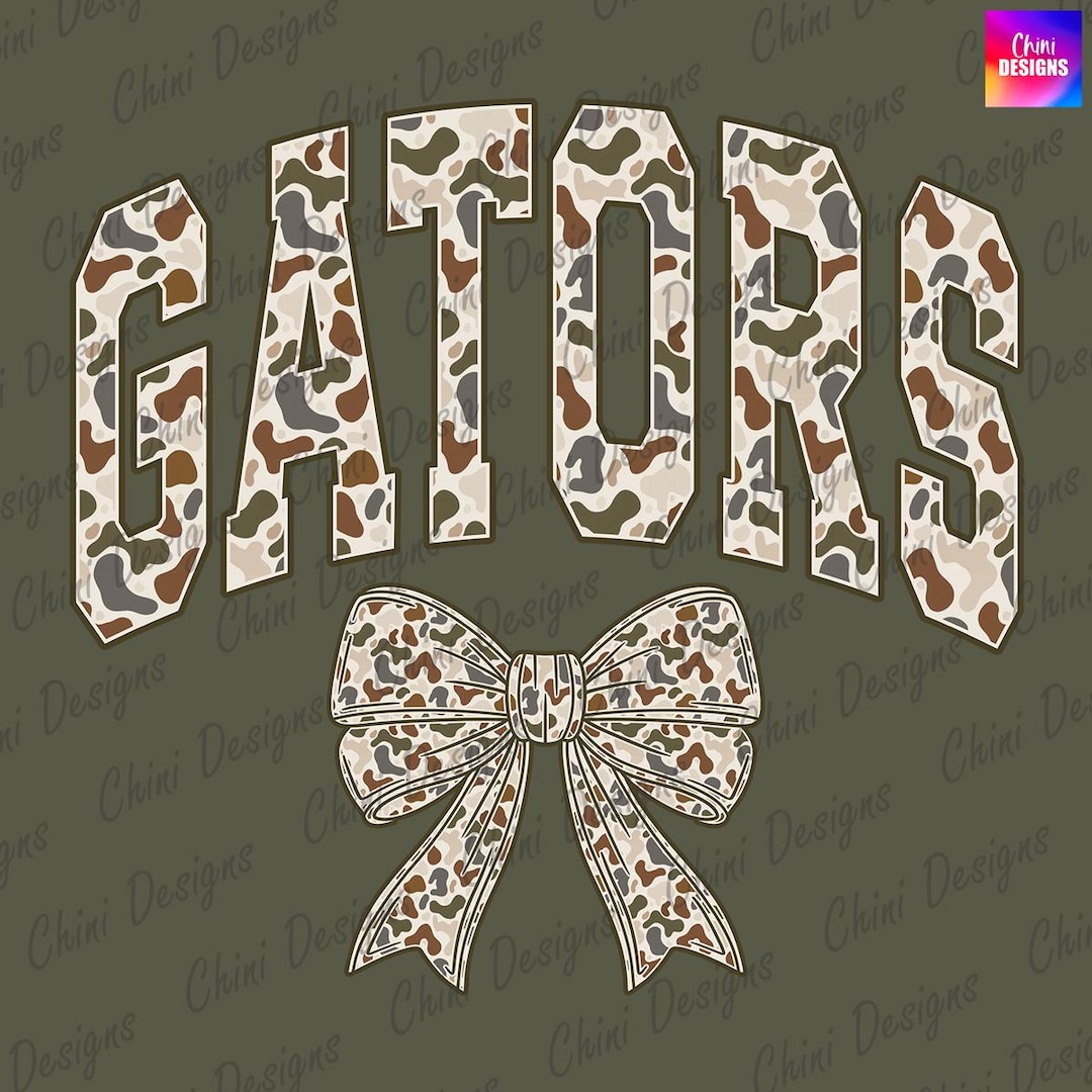 Camo Gators PNG, School Team Mascot Gators Design, Retro Camouflage ...