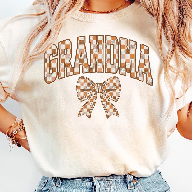 Retro Fall Grandma PNG, Autumn Checkered Grandma Design, Retro Autumn ...