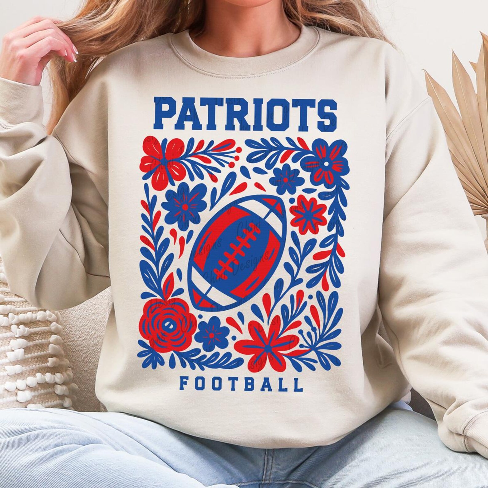 Floral Patriots PNG, School Team Mascot Patriots Design, Royal Blue Red ...