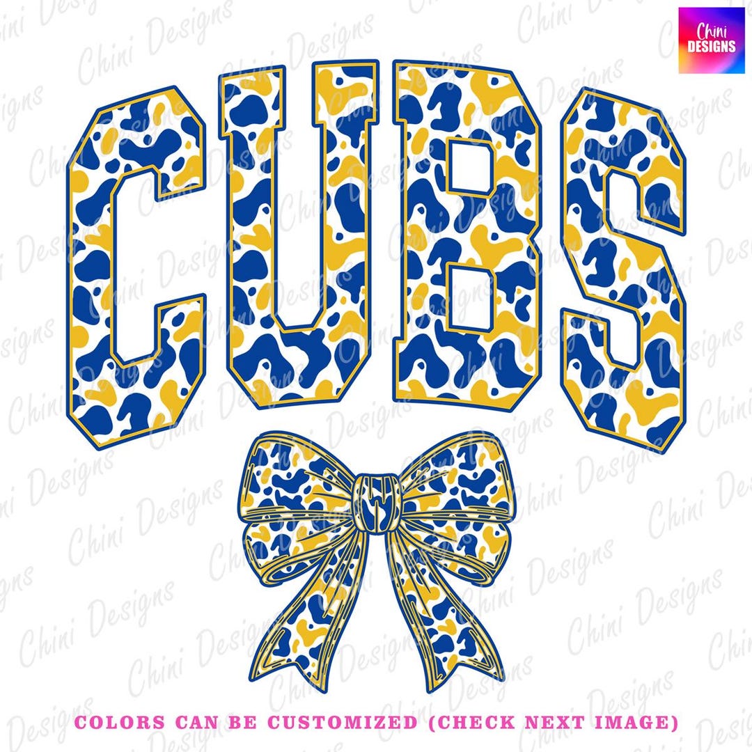 Camo Cubs PNG, Blue Yellow Sports Team Mascot, Camouflage Cubs Game Day ...