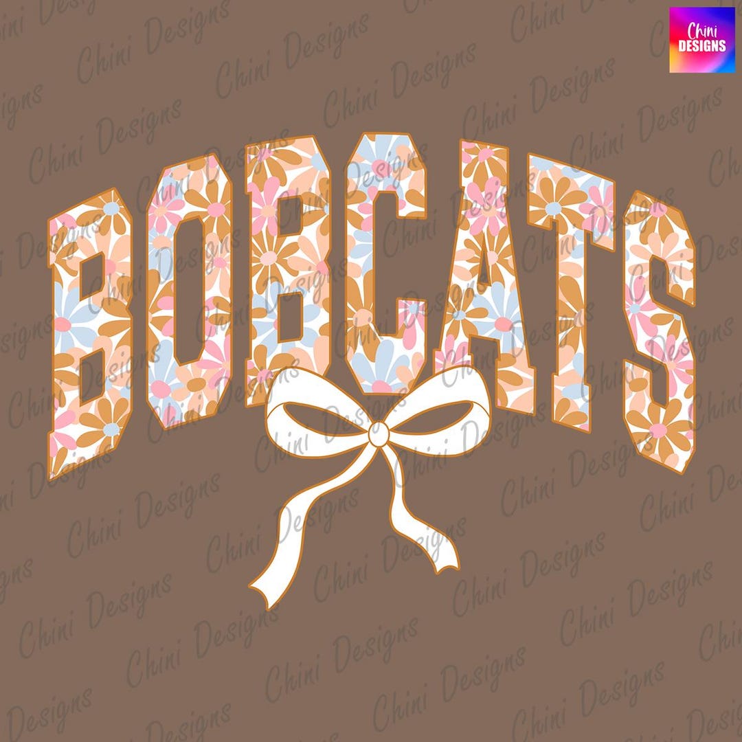 Floral Bobcats PNG, School Team Mascot Bobcats Design, Pastel Coquette ...
