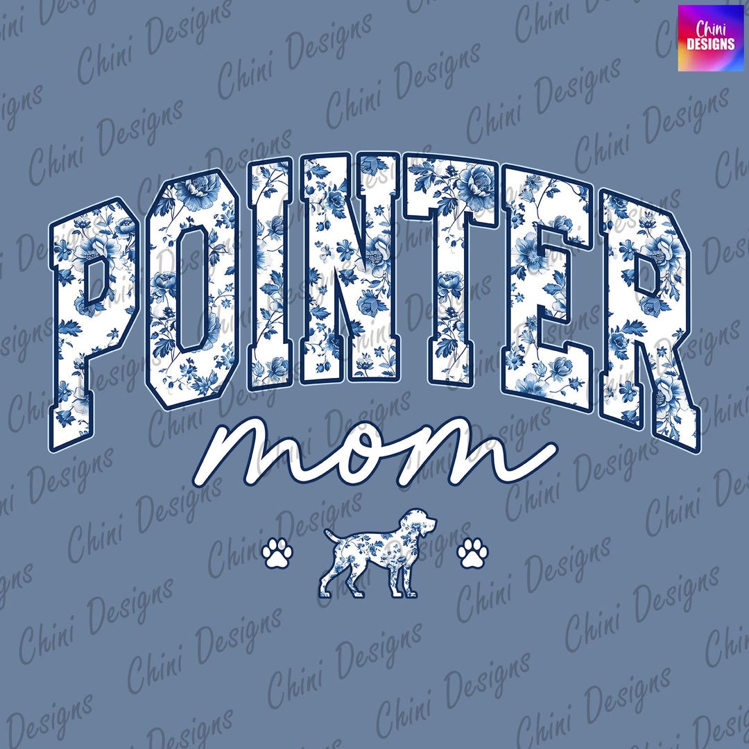 Floral Pointer Mom PNG, Chinoiserie Pointer Mom Design, Pointer Dog Mom ...