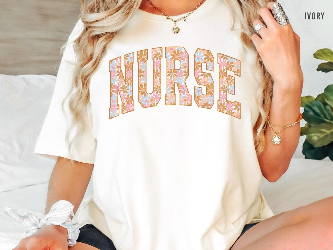 Comfort Colors© Floral Nurse Shirt, Pastel Floral Nurse T-shirt, Daisy ...