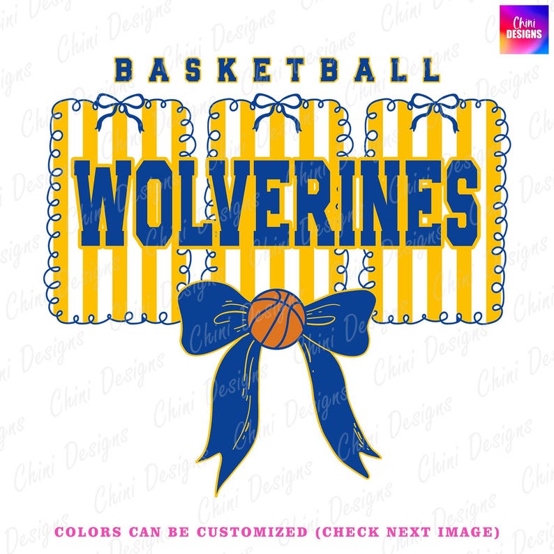 Preppy Wolverines PNG, Blue Yellow Basketball Team Mascot, Coquette ...