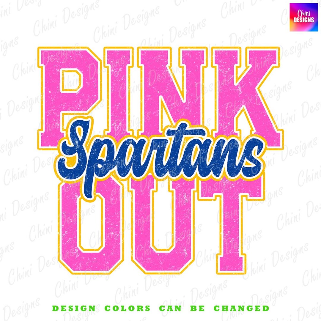 Pink Out Spartans PNG, School Team Mascot Spartans Design, Blue Yellow ...