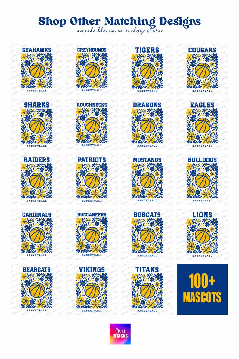 Floral Raiders PNG, Blue Yellow Basketball Raiders Design, School Team ...