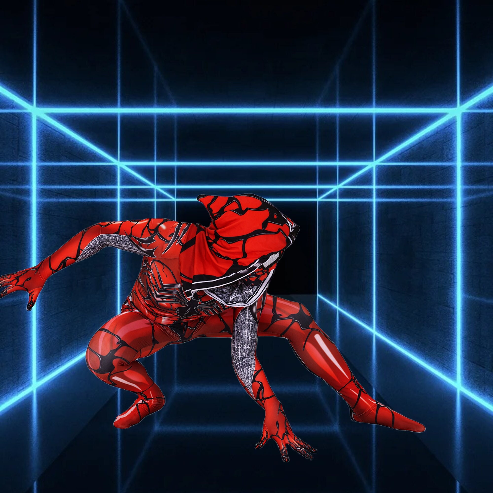 Venom Red Cloak Female Spider Tights Halloween Costume Jumpsuit - Etsy