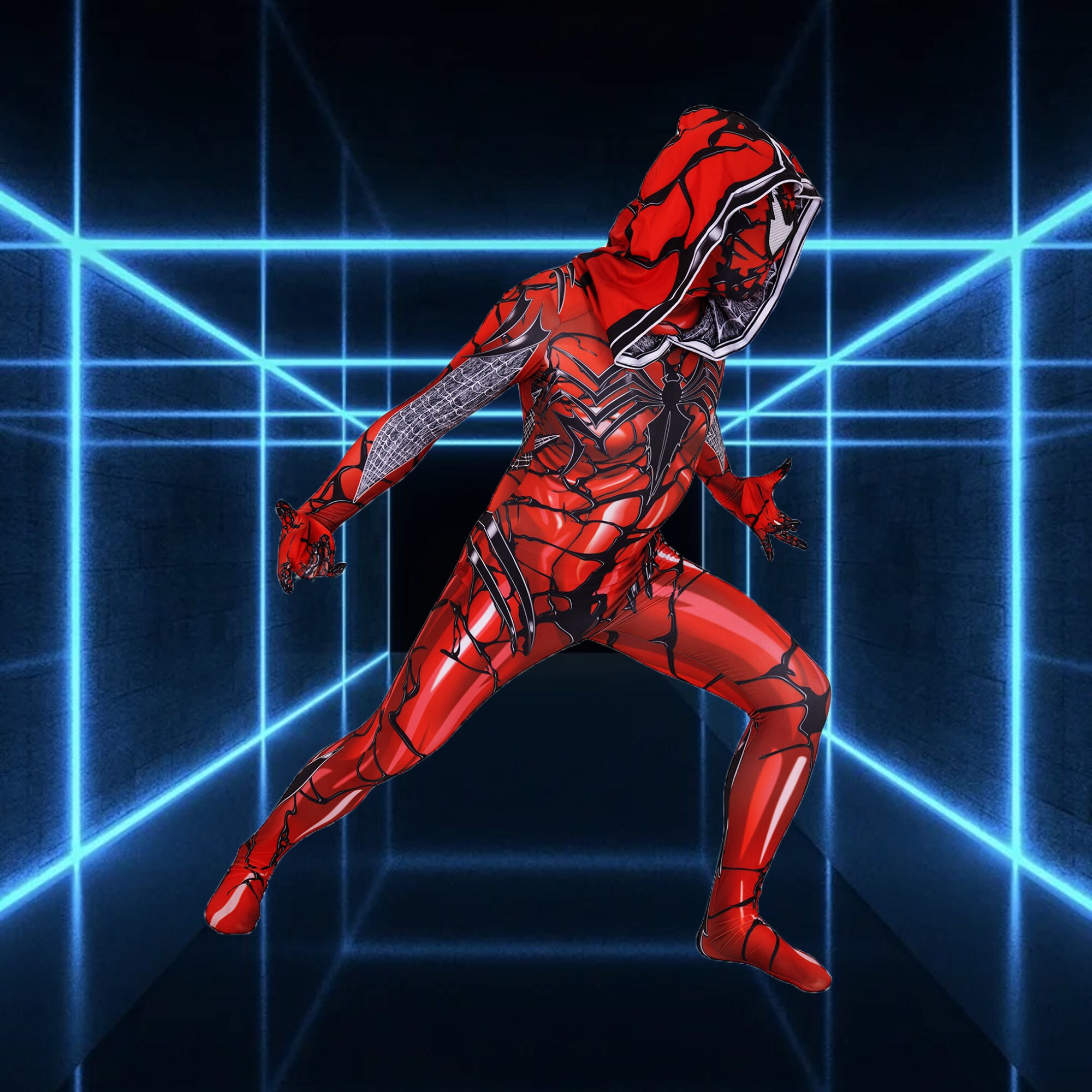 Venom Red Cloak Female Spider Tights Halloween Costume Jumpsuit - Etsy