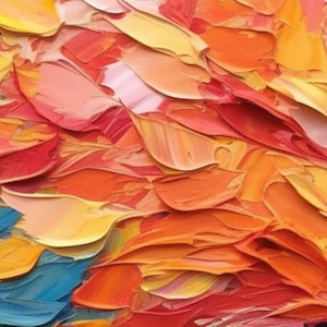 Textured Feather Oil Canvas: Abstract Leaves Wall Art, Unique Living ...