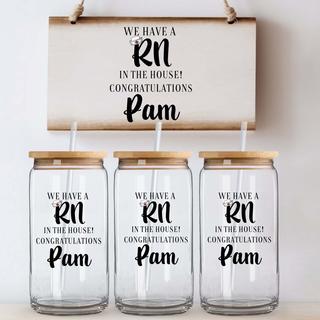 New Grad Nurse Gift, Personalized Nurse Iced Coffee Cup, Nursing ...