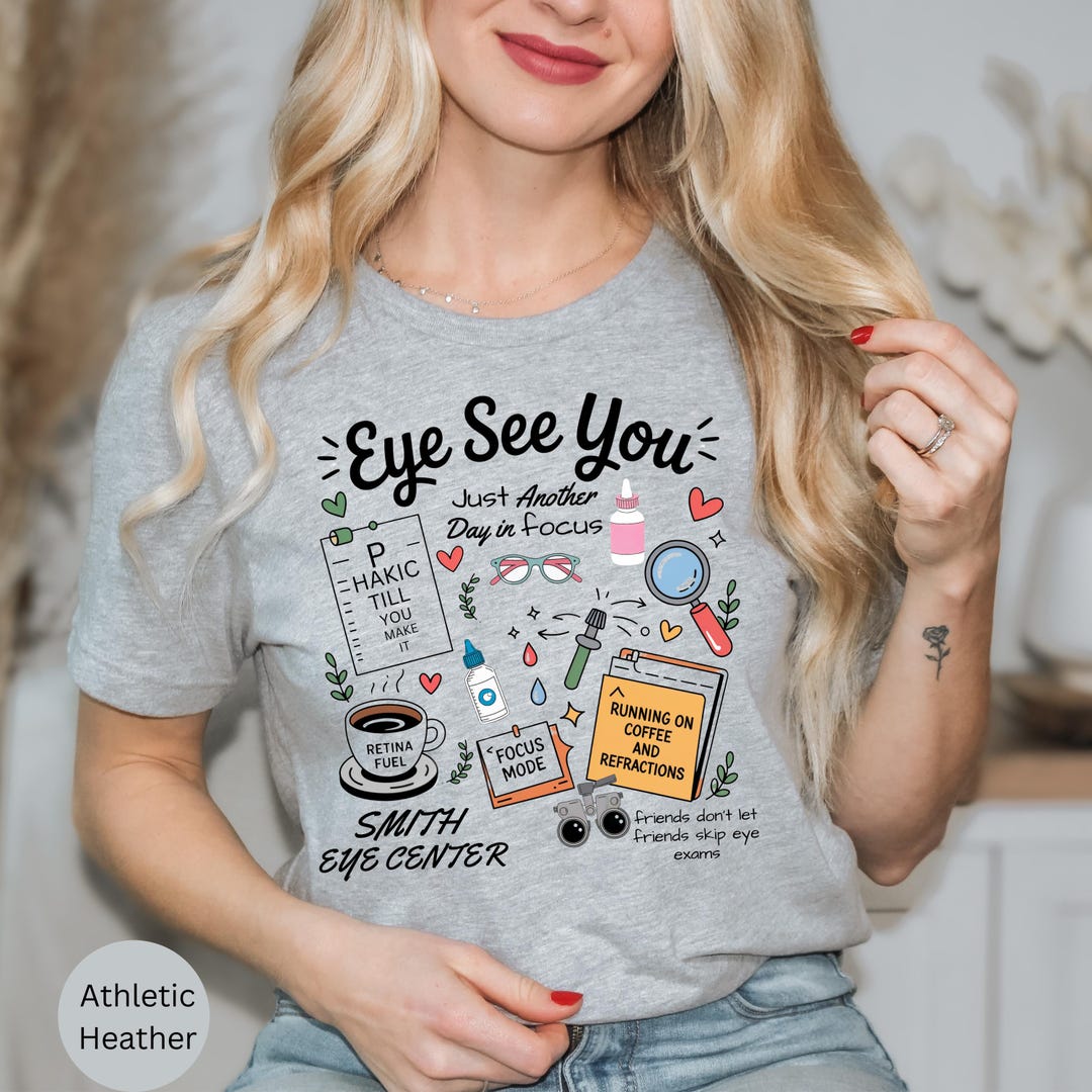 Personalized Ophthalmology Office Staff T Shirt, Optometry Clinic T ...