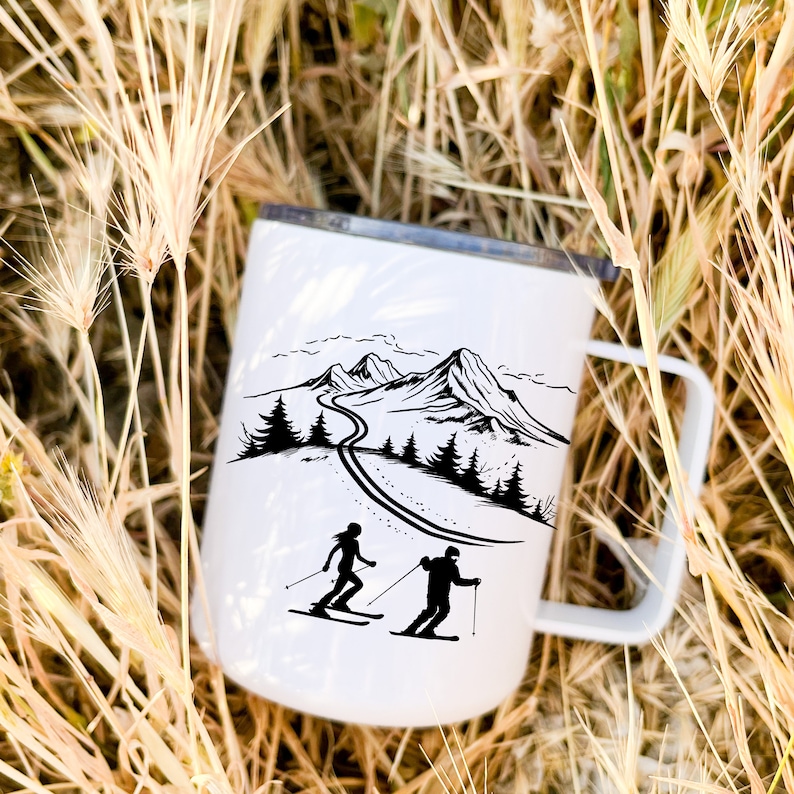 Personalized Ski Mug, Customized Couples Skiing Gift, Winter Skier ...