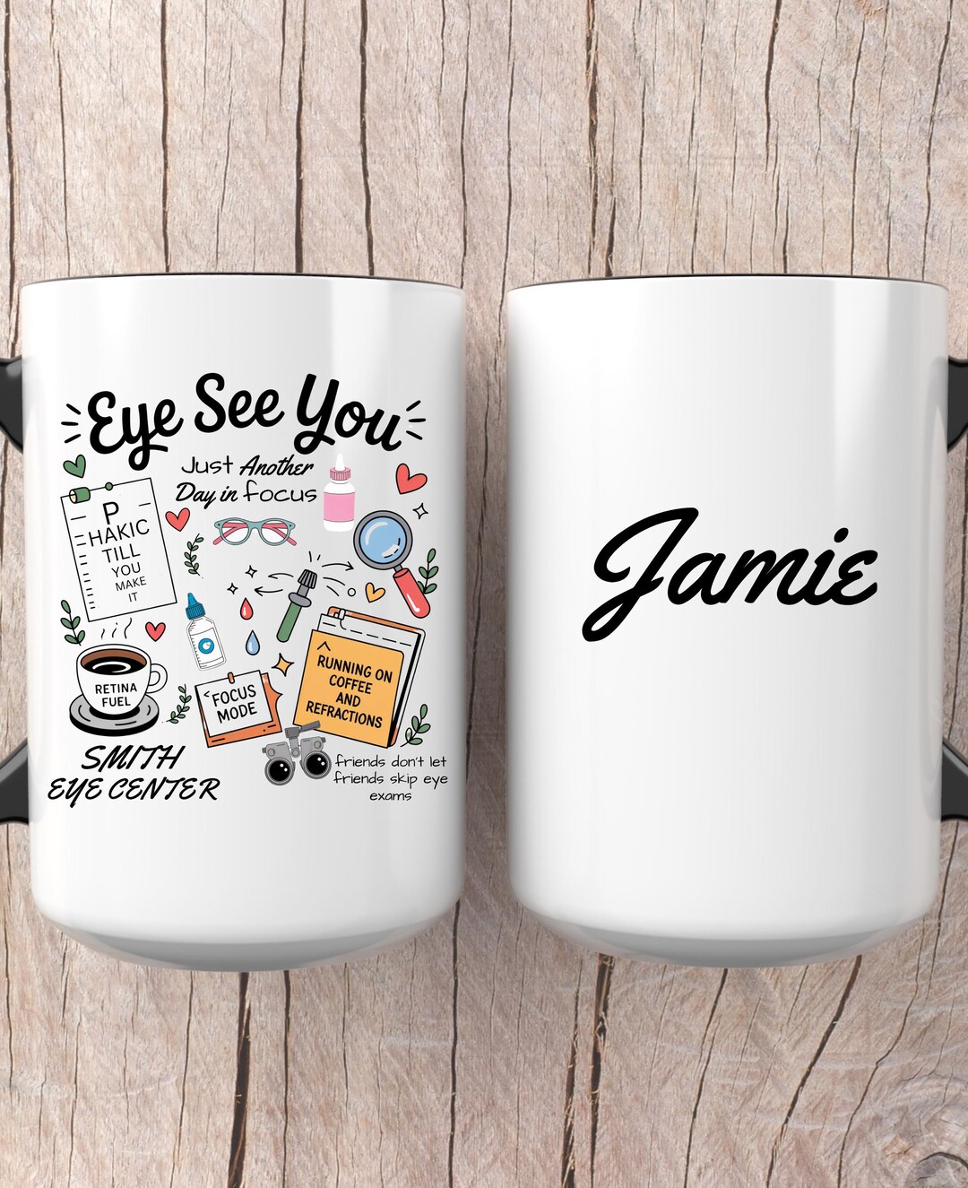 Personalized Eye Doctor Mug, Optometry Coffee Cup, Custom Ophthalmology ...