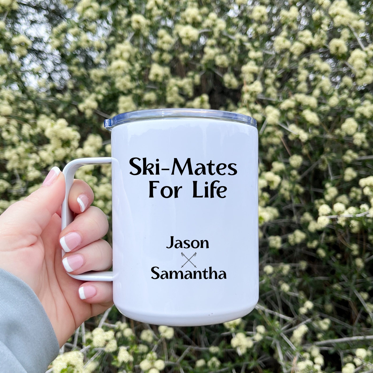 Personalized Ski Mug, Customized Couples Skiing Gift, Winter Skier ...