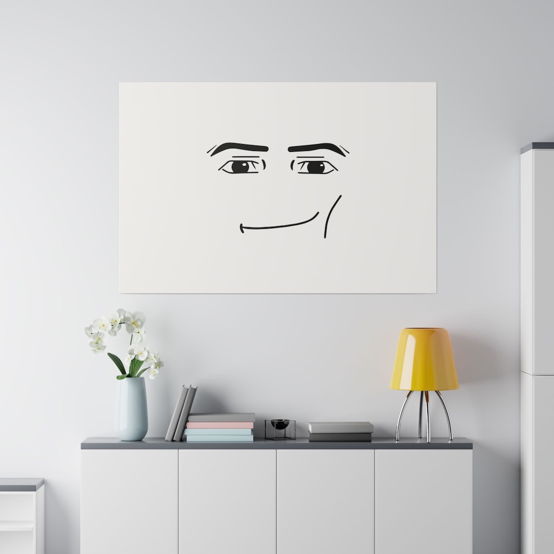 Roblox Man Face Matte Canvas Stretched 0.75" - Etsy
