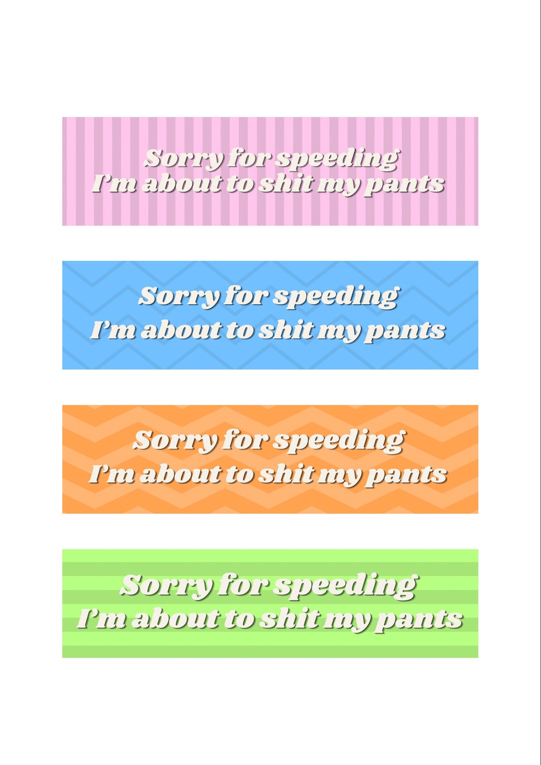 Car Bumper Sticker Funny Meme Speeding Bumper Sticker Gen Z Gift - Etsy