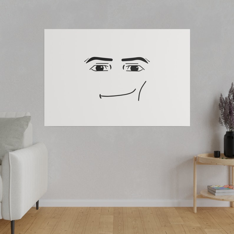 Roblox Man Face Roblox Birthday Funny Gamer Merch Matte Canvas ...