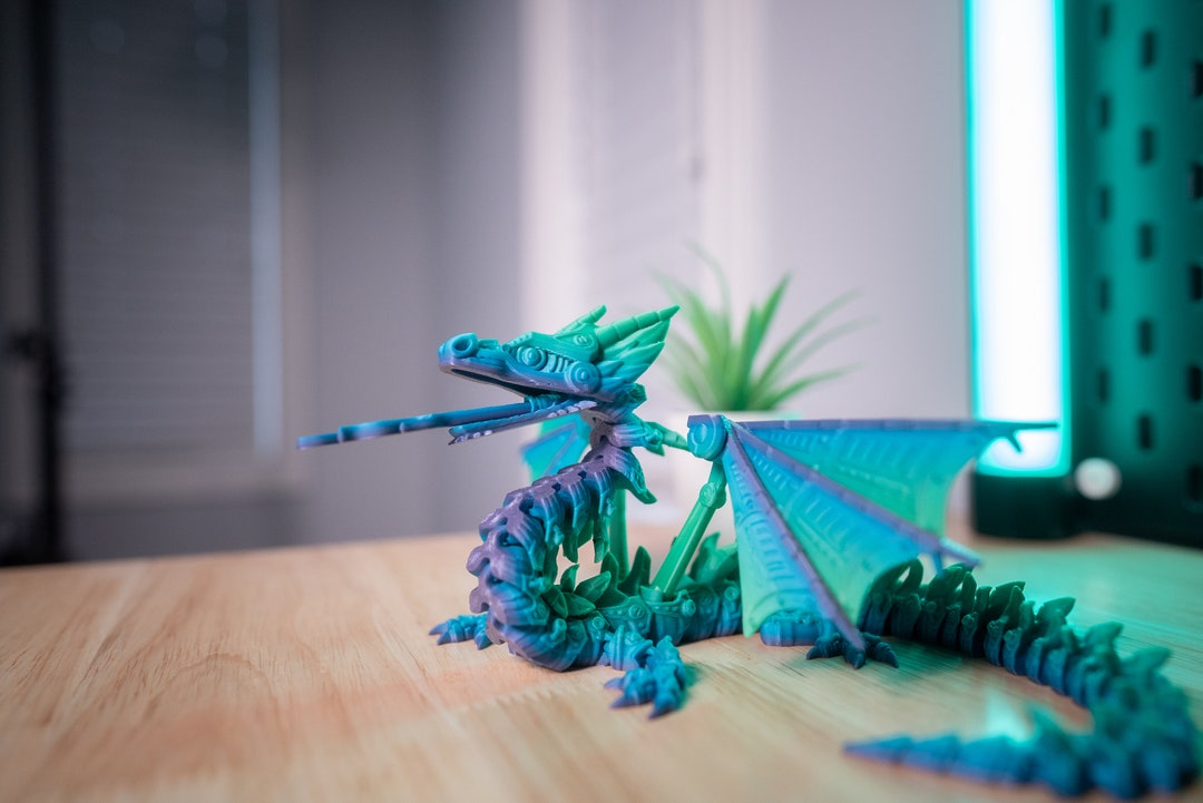 Articulated Flexible Dragon Toy, Stand Display, Dragon Gifts | 3D Print ...