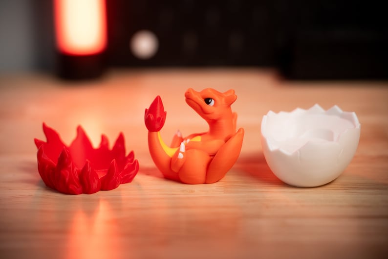 3D Printed Easter Egg Charizard, Pokemon Miniature Figure - Etsy